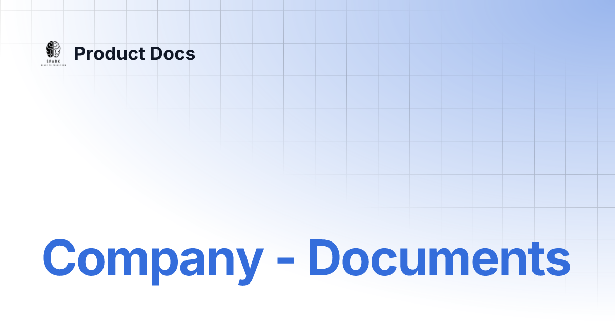 Company - Documents | Product Docs