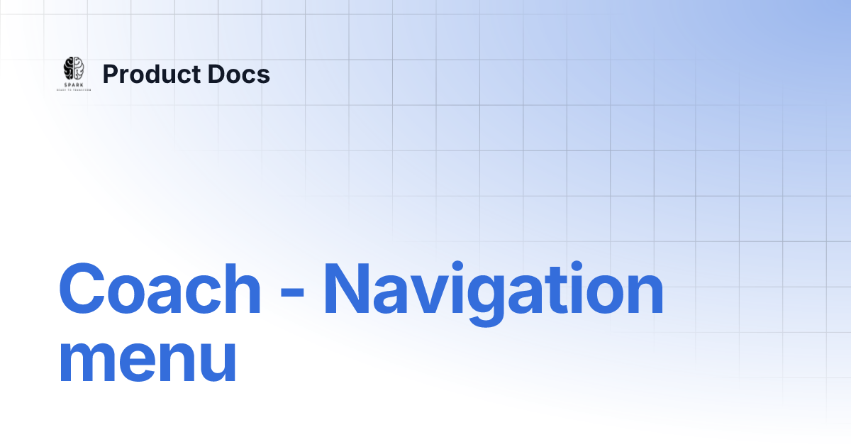 Coach - Navigation menu | Product Docs